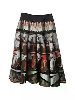 Fendi Parrot Print Midi Skirt