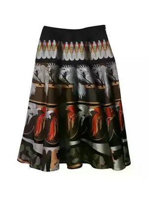 Fendi Parrot Print Midi Skirt
