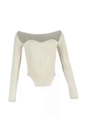 Khaite Maddy Knitted Off-shoulder Top
