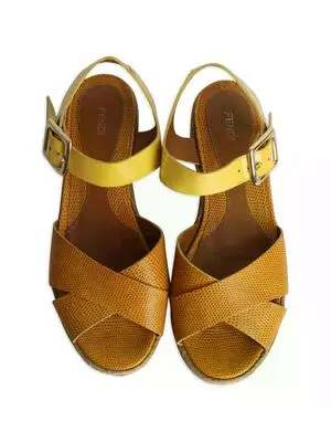 Fendi Cross Ankle Strap Sandals