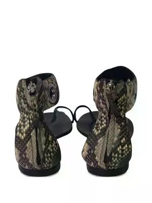 GIUSEPPE ZANOTTI Eyelet Detail Snakeskin-effect Sandals