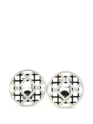 Dior Grid Clip-on Earrings - Silver
