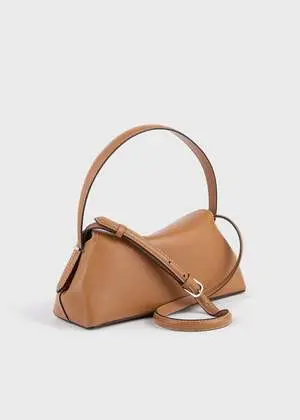 TOTEME T-lock Grained-leather Shoulder Bag - Tan