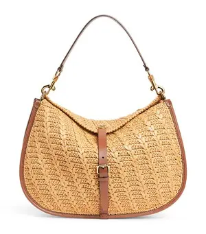 Etro Raffia Pony Shoulder Bag