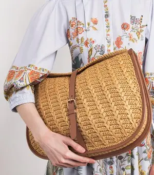 Etro Raffia Pony Shoulder Bag