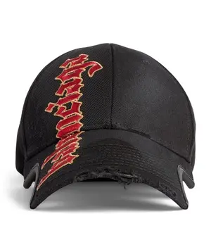 Balenciaga Gothic Logo Baseball Cap - Black