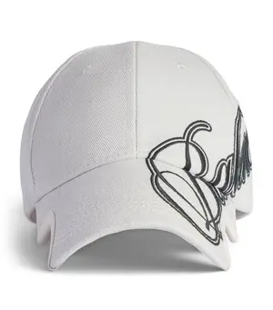 Balenciaga Cursive Logo Baseball Cap - White