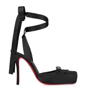 CHRISTIAN LOUBOUTIN Cassia Lace-up Satin Pumps 100 - Red