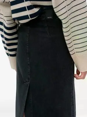 BOSS Split Denim Midi Skirt