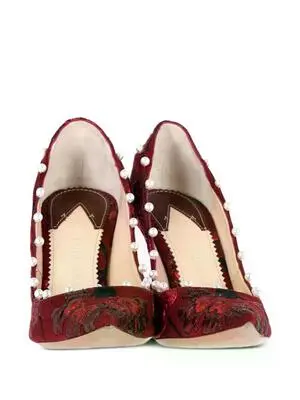 AQUAZZURA Pearl-embellished Heeled Pumps