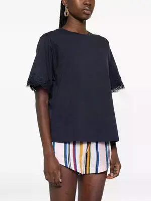 TWINSET Lace-trimmed T-shirt - Blue