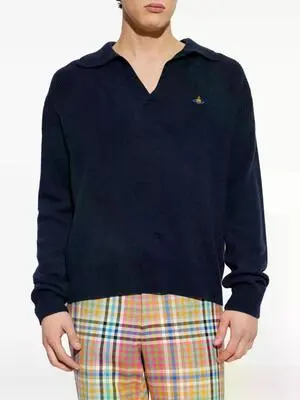 VIVIENNE WESTWOOD V-neck Embroidered T-shirt