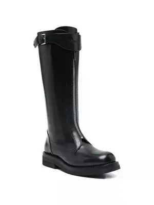 Alexander McQueen Countryside Buckle Leather Knee Boots