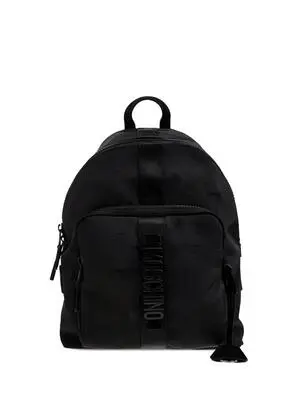 Moschino Logo Detail Backpack - Black