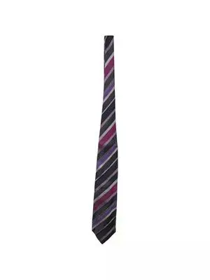 Etro Striped Silk Necktie - Black