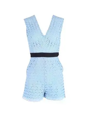 Sandro Cut-out Lace Playsuit - Blue