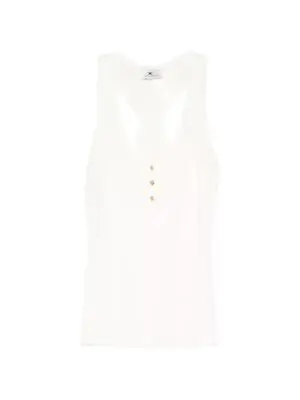 Elisabetta Franchi Button Rib Top