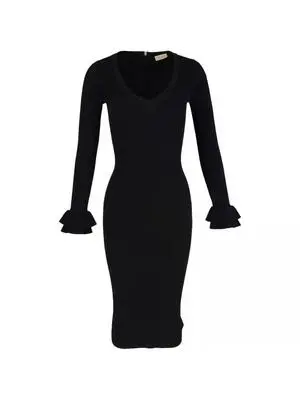 Michael Kors V-neck Knitted Midi Dress