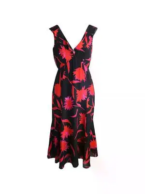 Saloni Holly Floral Sleeveless Dress - Black