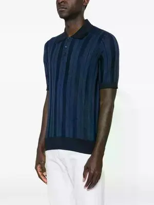 Brunello Cucinelli Patterned Short-sleeve Polo Shirt - Blue