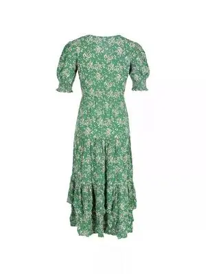 Ba&sh Ruffled Floral-print Midi Dress