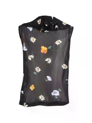 GANNI Sleeveless Floral Blouse