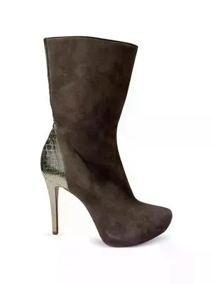ALEXANDRE BIRMAN Platform Snakeskin Ankle Boots