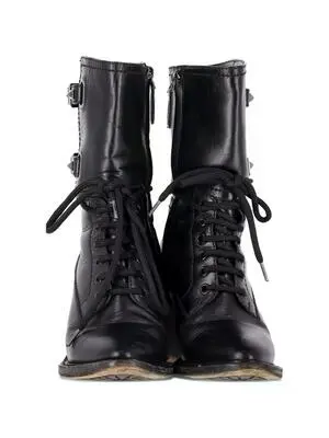 Valentino Garavani Rockstud Embellished Buckled Heeled Boots