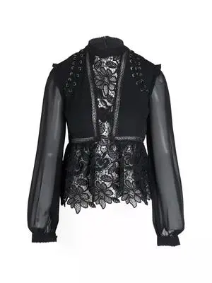 Self-portrait Lace Up Blouses
