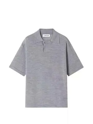 LANVIN Merino Wool Polo Shirt - Grey