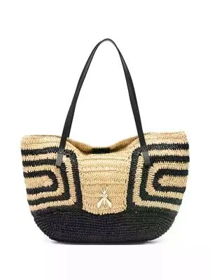 Patrizia Pepe Geometric-pattern Raffia Beach Bag