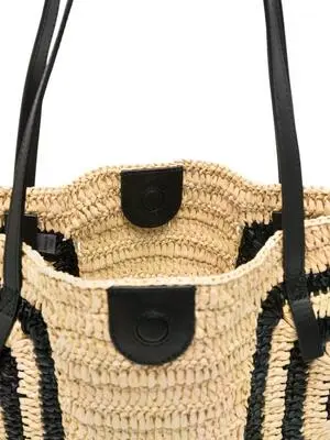 Patrizia Pepe Geometric-pattern Raffia Beach Bag