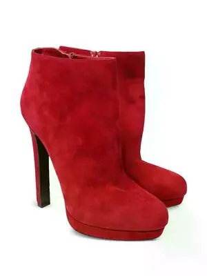 Alexander McQueen Suede Platform Ankle Boots