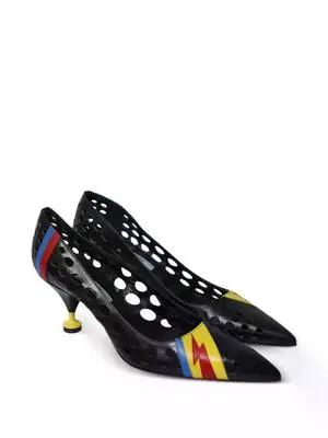 Prada Perforated Pointed-toe Heeled Pumps