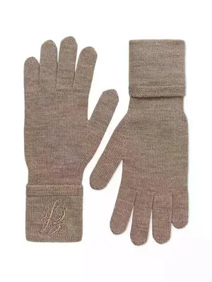 Emporio Armani Embroidered Gloves - Neutrals