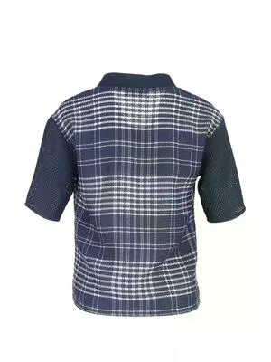 Sandro V-neck Check Top