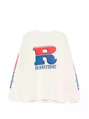 Rhude Long-sleeve Logo Sweatshirt - Neutrals