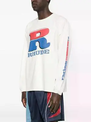 Rhude Long-sleeve Logo Sweatshirt - Neutrals