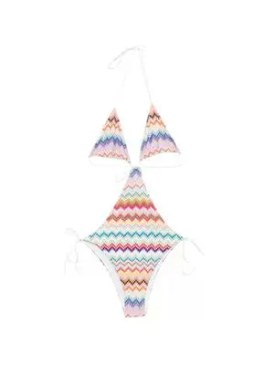 Missoni Zig-zag Pattern Swimsuit - White