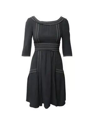 Prada Contrast-stitch Midi Dress