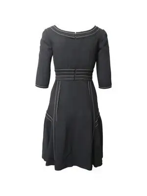 Prada Contrast-stitch Midi Dress