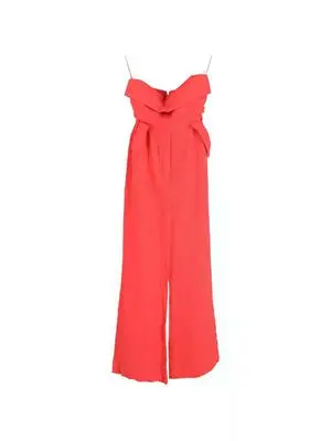 Elie Saab Strapless Wide Leg Jumpsuit - Red