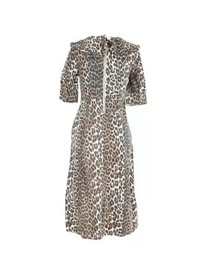 GANNI Leopard-print Midi Dress