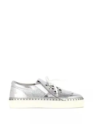 Burberry Silver Tone Flats For Women