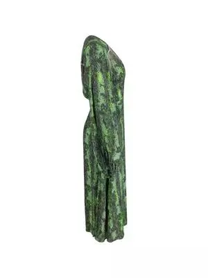 ROTATE BY BIRGER CHRISTENSEN Crystal-embellished Printed Midi Dress