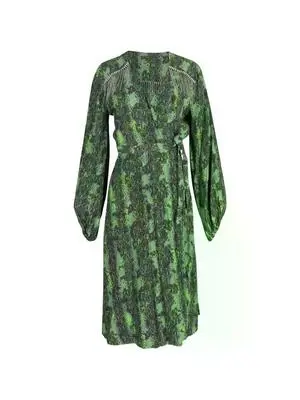 ROTATE BY BIRGER CHRISTENSEN Crystal-embellished Printed Midi Dress