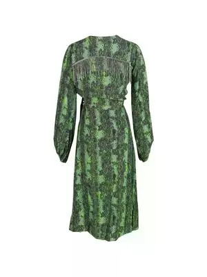 ROTATE BY BIRGER CHRISTENSEN Crystal-embellished Printed Midi Dress