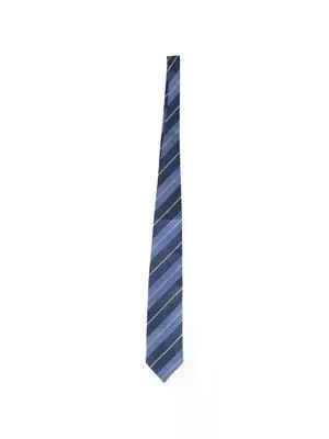 Nina Ricci Striped Silk Neck Tie - Blue