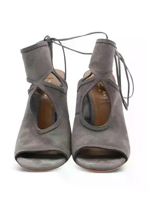 AQUAZZURA Sexy Thing Suede Sandals - Grey