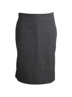 Moschino Pleated Wool Knee Length Skirt